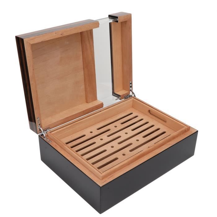 Sonew boîte à cigares Cave à cigares Grain de bois poli grande capacité ...