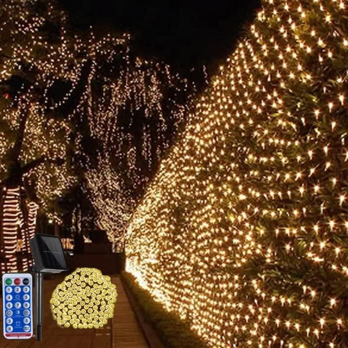 Filet Solaire Guirlande, 100 Led Extérieur Net Lights Arrière Cour ...