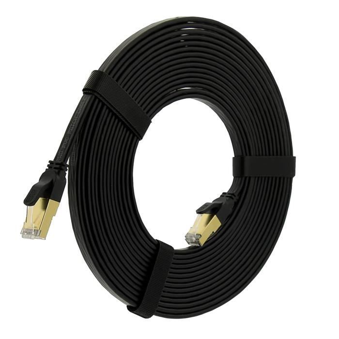 Reulin Ultra-Flexible, Cable Ethernet Plat CAT 8, Cable Réseau LAN CAT8 ...