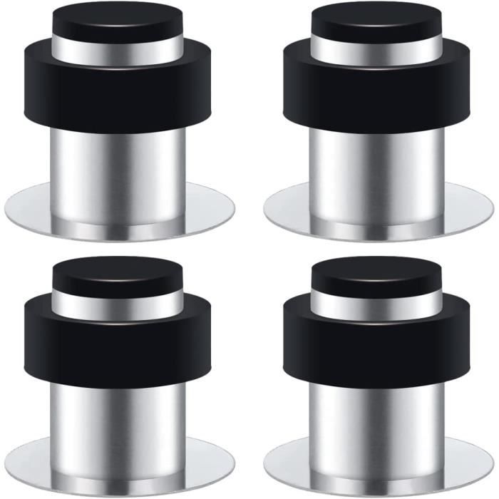 Butoir de Porte Adhésif 4.5cm en INOX avec Caoutchouc Butée de Porte au Sol ou Mur (Lot de 4)319 ...