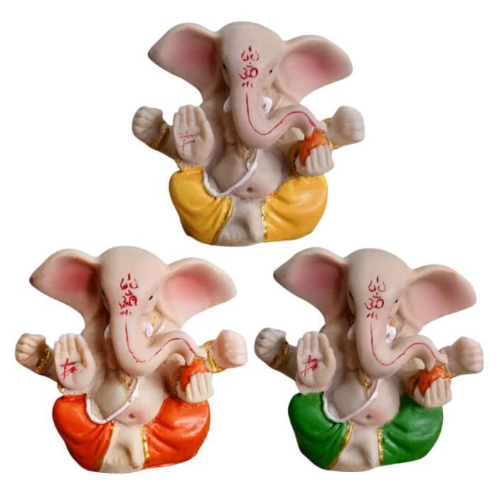 Figurines Elephant Dody Statue: 3Pcs Résine Ganesh Figure Hindou Dody ...