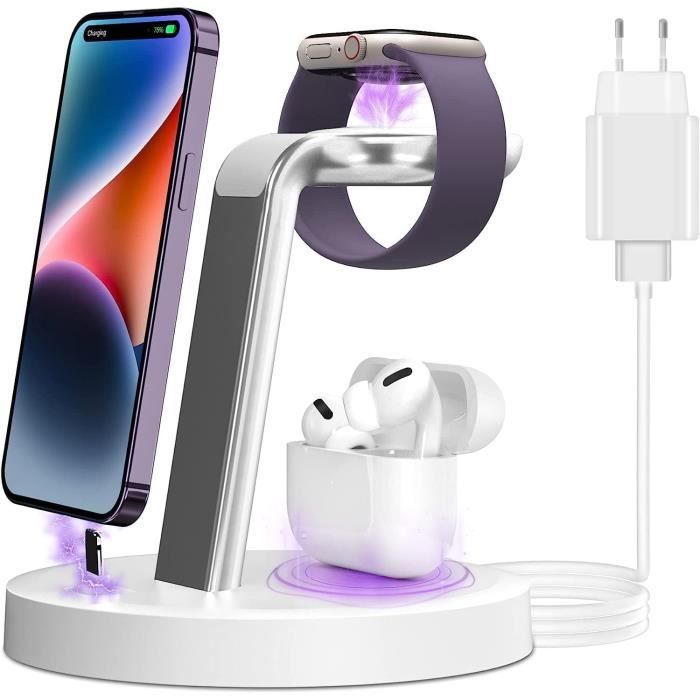 Chargeur Induction, 3 En 1 Chargeur Sans Fil, Universel Portable Station De Charge Pour Iphone ...