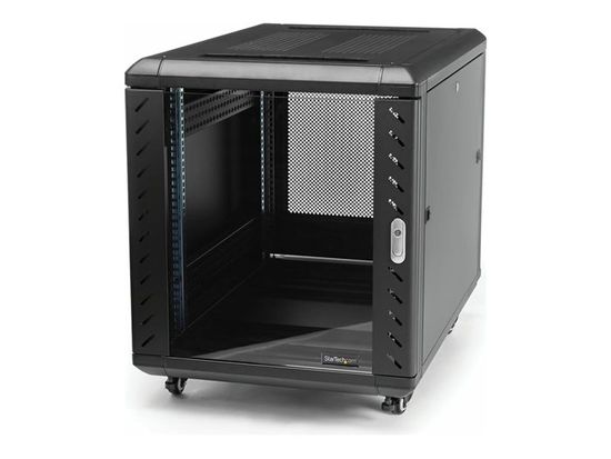 Startech 15u server rack cabinet includes casters leveling feet noir ...