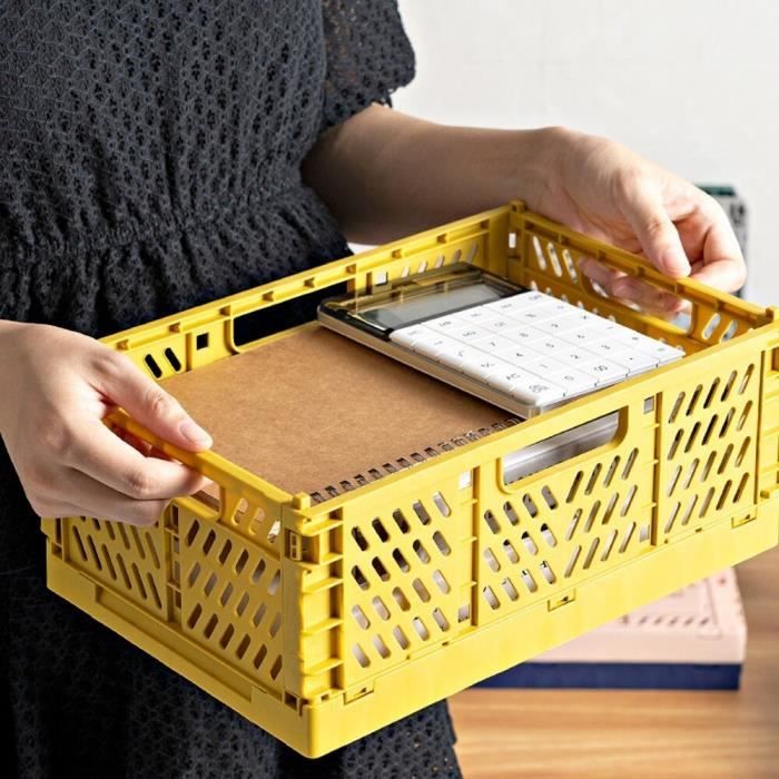 Caisse de rangement pliable en plastique, boîte à empiler, cuisine ...