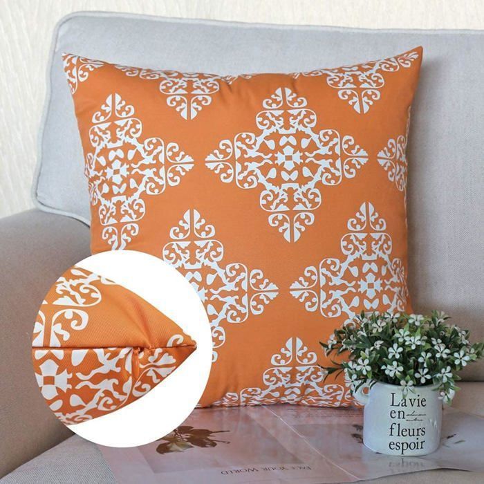 Housse de coussin carrée, motif simple et réversible, lot de 4, pour ...