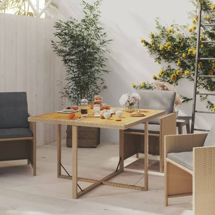 "NEW 2026"Table de jardin élégante,109 x 107 x 74 cm,1 pc,résine ...