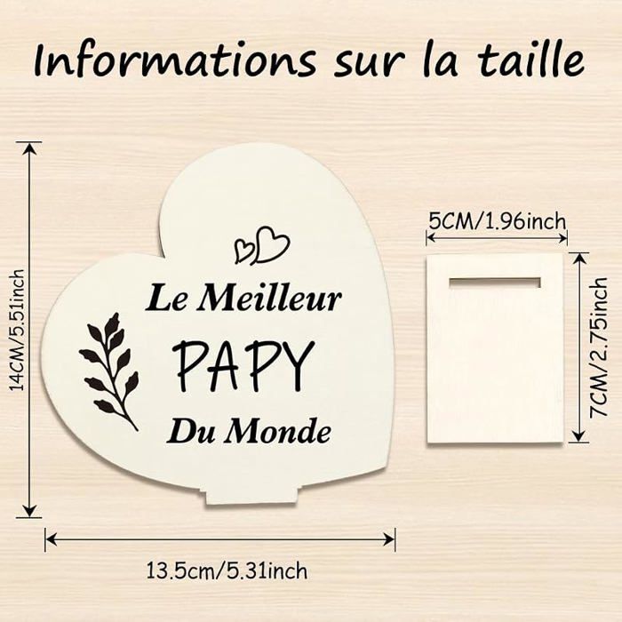 Cadeau Papy Ornement en Bois Fete des Grand Pere Cadeau Grand Pere ...