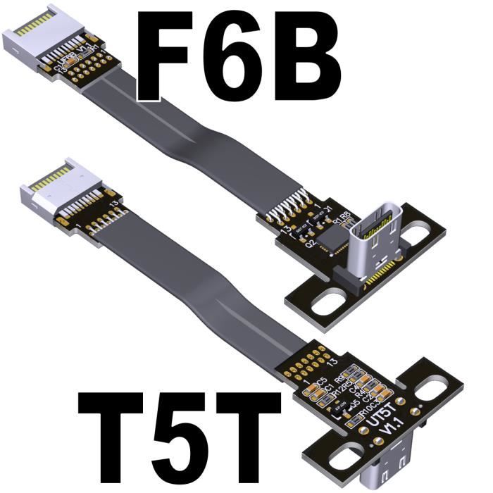 F6B-T5T-BK-25cm Câble'extension USB 3.1 Type E mâle vers USB C Type C ...