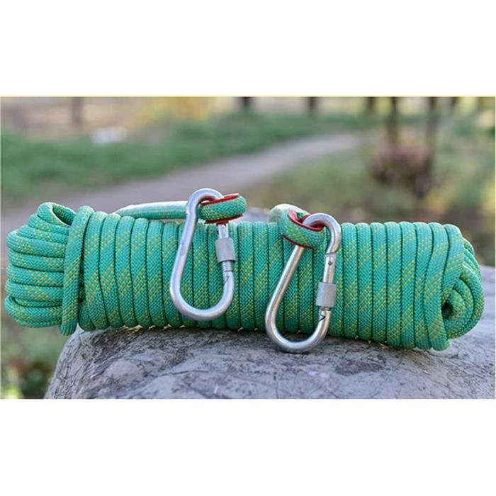 Corde Escalade Corde d'alpinisme Statique Verte de 12 mm, Corde en ...