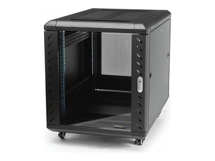 Startech 15u server rack cabinet includes casters leveling feet noir ...