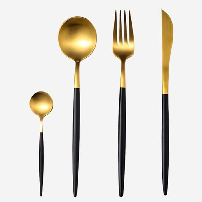Kit de Coutellerie couverts de table range 24 pièces, en inox avec ...