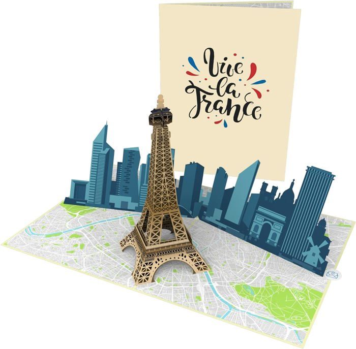 Bon Cadeau Voyage Pop-Up Tour Eiffel Carte cadeau 3D pour des vacances ...