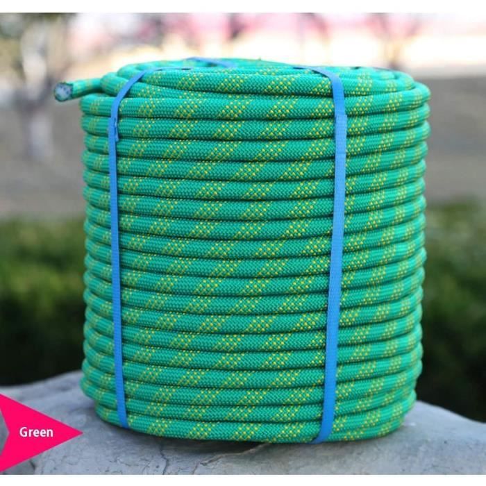 Corde Escalade Corde d'alpinisme Statique Verte de 12 mm, Corde en ...