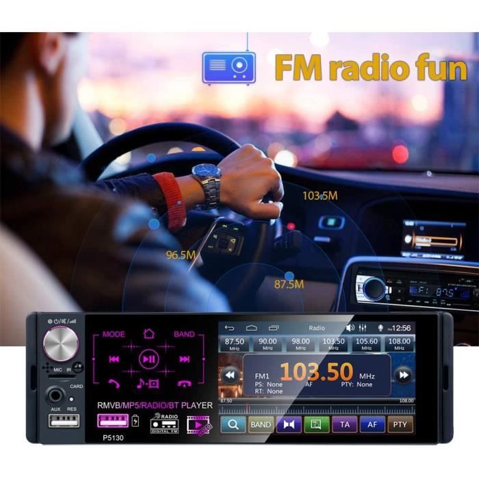 RDS Autoradio Bluetooth 1 Din Poste Radio Voiture 4.1 Pouces Écran Tactile avec FM-AM Récepteur ...