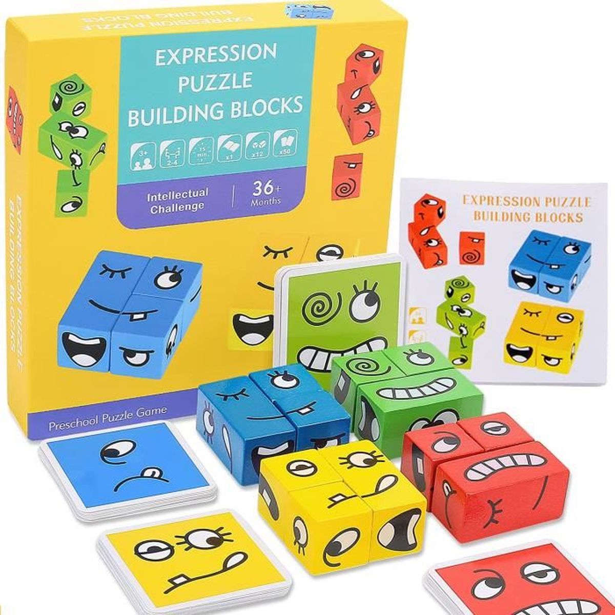 Expressions en Bois Matching Block Puzzles Building Cubes Face Change ...