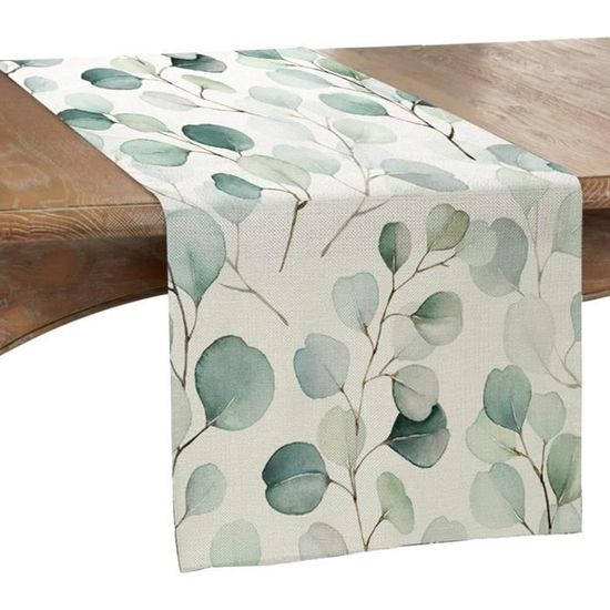 Chemin De Table Vert Été Printemps Eucalyptus Cuisine Table Décoration ...