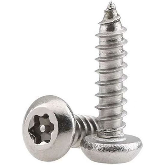 M3.5 Vis Autotaraudeuses En Acier Inoxydable Vis Torx À Tête Ronde Vis A Bois, M3.5×32Mm,50 Pcs ...