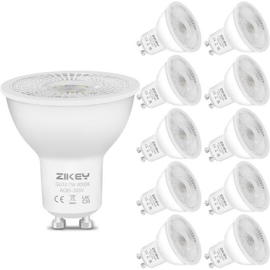 Ampoule Led Gu10,7W Équivalent 60W,Blanc Neutre 4000K,650 Lumens,Angle De Faisceau De 38 ...