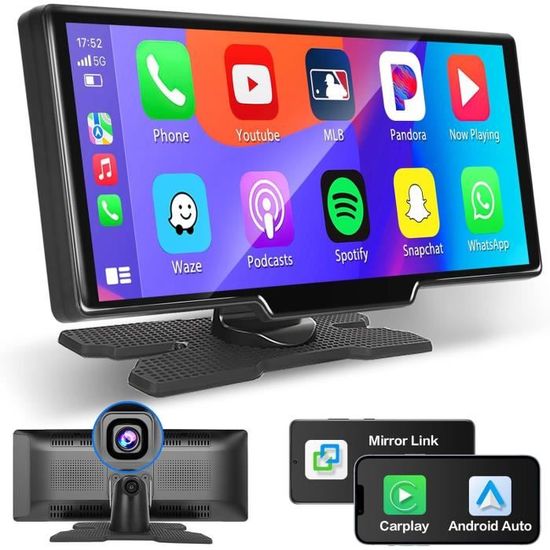 9,3 Pouces Ecran Voiture Sans Fil Carplay Avec Dash Cam Dvr, An Oid Auto Wireless Autoradio ...