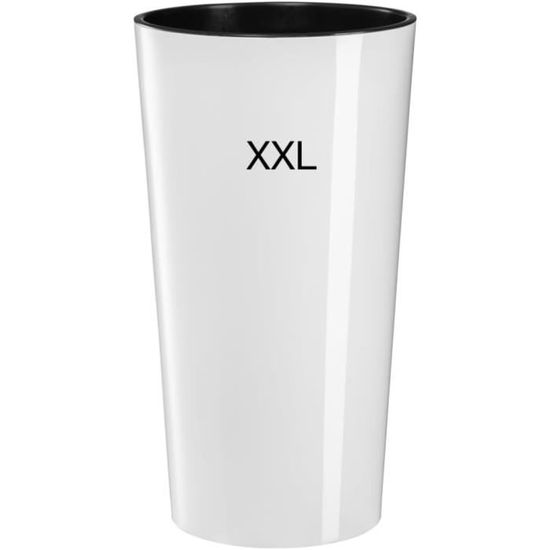 Pot de fleur rond Meltom fin brillant avec insert amovible (blanc ...