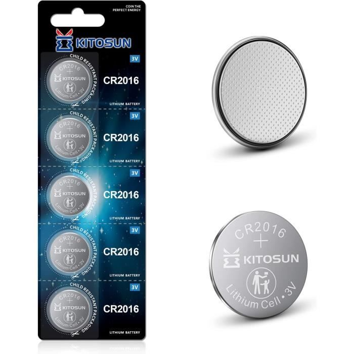Kitosun Pile CR2016 Lithium Bouton Batterie 3V - 3 Volt CR 2016 Battery pour appareils Smart ...