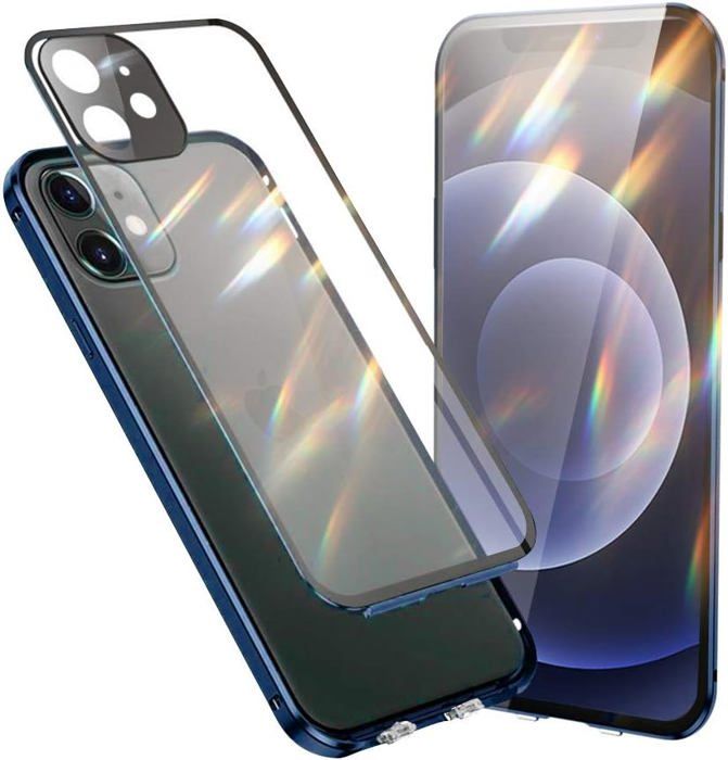 Coque iPhone 12 Mini en verre trempé avec protection caméra et antichoc ...