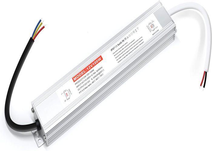 Transformateur 220V 12V LED Driver 100W Etanche IP67 Extérieur Transfo 8.3A Adaptateur ...
