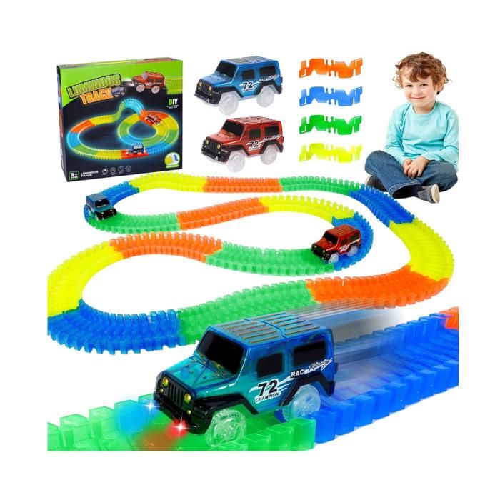 Circuit Voiture Enfant Jouet 3 Ans, Circuit Flexible Lumineux, 240 PCS ...