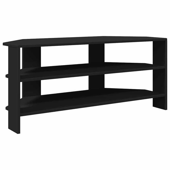 Meuble TV d'angle moderne - vidaXL - Noir - Bois d'ingénierie - 102x40 ...