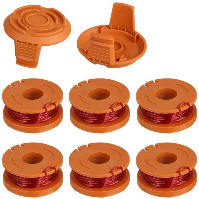 Ligne de Bobine de Coupe-Bordures 6 Pièces avec 2 Couvercles de Remplacement pour Coupe-Bordure ...