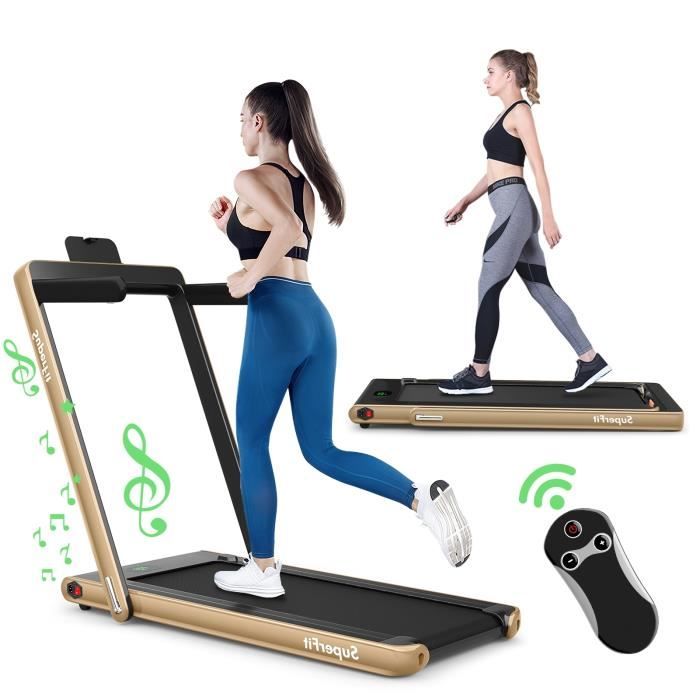 GYMAX Tapis de Course Pliable avec Télécommande & Écran LED, 1-12 KM/H ...