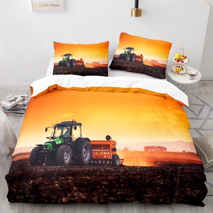 Housse De Couette - LYNNB - Tracteurs Moissonneuses - Orange ...