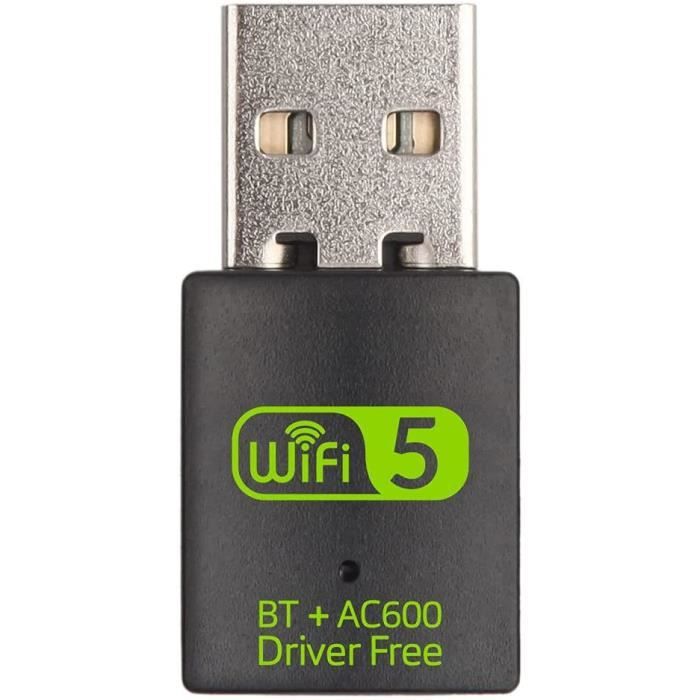Adaptateur USB WiFi Bluetooth, 600Mbps Clé WiFi Double Bande 2.4G-5.8G ...