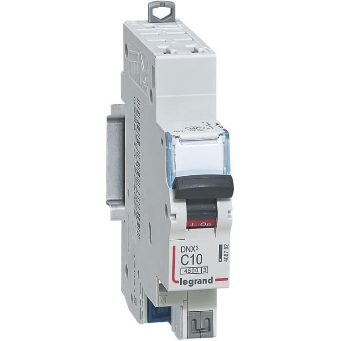 406782 Dnx³4500 6kA Disjoncteur Phase+Neutre Arrivée et Sortie Borne Automatique, 1P+N, 230V ...