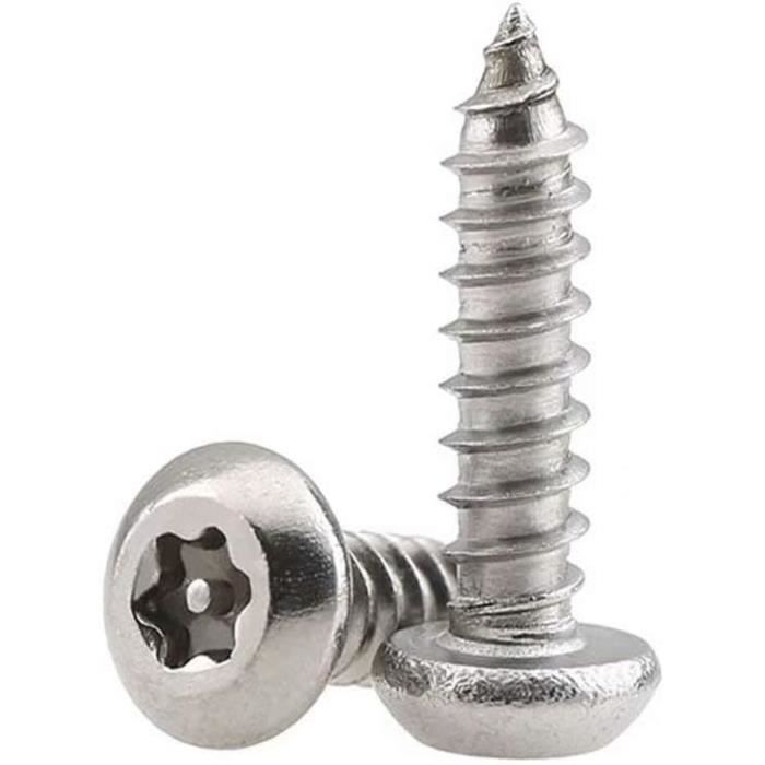 M3.5 Vis Autotaraudeuses En Acier Inoxydable Vis Torx À Tête Ronde Vis A Bois, M3.5×32Mm,50 Pcs ...