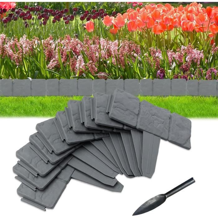 Bordure De Pelouse Plastique Aspect Pierre Bordure De Jardin Border En Polypropylène, Bordure ...