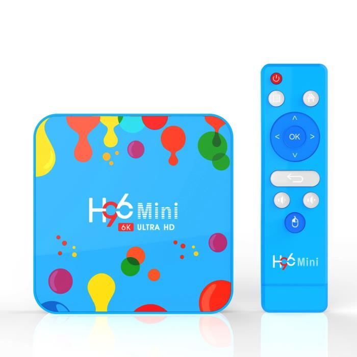 H96 Mini Android 9.0 Smart TV Box Lecteur multimédia 4K HDR 6K H.265 ...