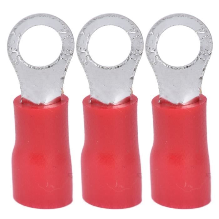 Duokon connecteur de fil isolé à anneau 100 pièces pré-isolées bornes à sertir cuivre PVC type ...