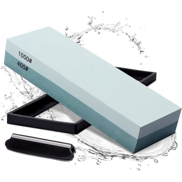 Pierre À Aiguiser 2 En 1-Grain 400-1000-Pierre À Aiguiser-Aiguiseur De Couteaux-Pierre Humide ...