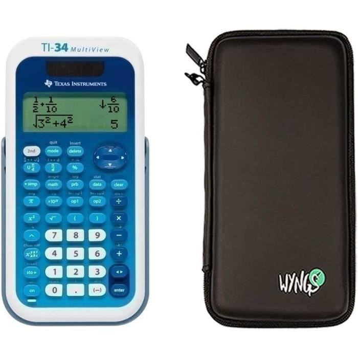 CALCUSO Pack économique: TI 34 MultiView calculatrice scientifique + étui de protection WYNGS ...