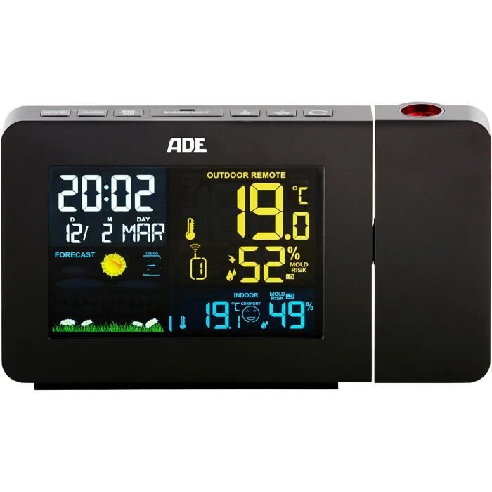 Station Météo Avec Projection Et Capteur Extérieur | Thermomètre ...