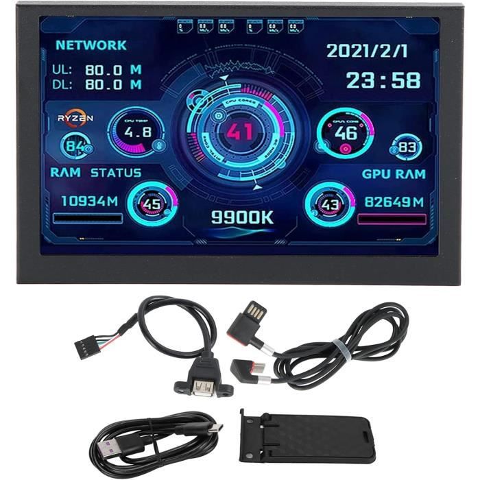 Moniteur De Température D'Ordinateur, 5 Pouces Ips Usb Type C Pc Cpu ...