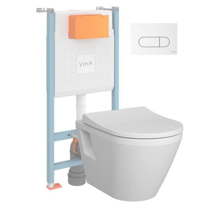 Pack WC suspendu VITRA Integra blanc + bâti mur porteur V-Fix Core ...