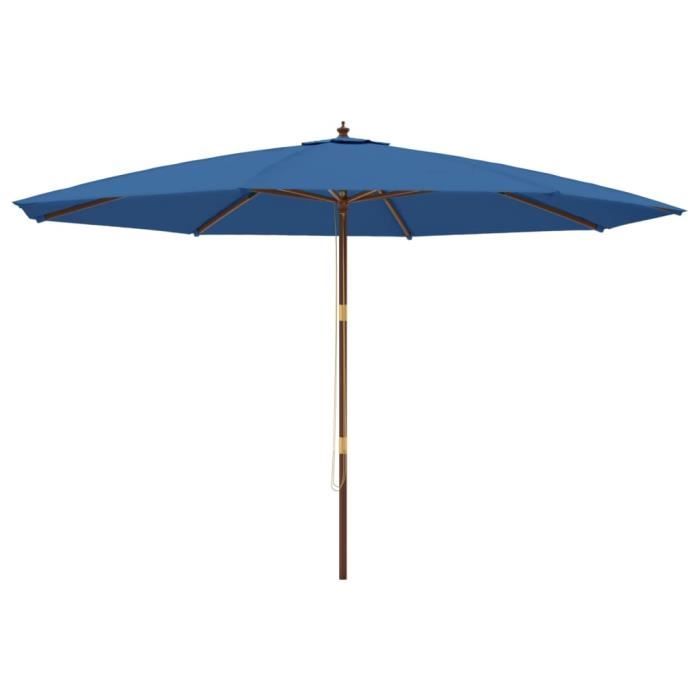 YAJ-Parasol de jardin avec mât en bois bleu azuré 400x273 cm-YAJ363182 ...