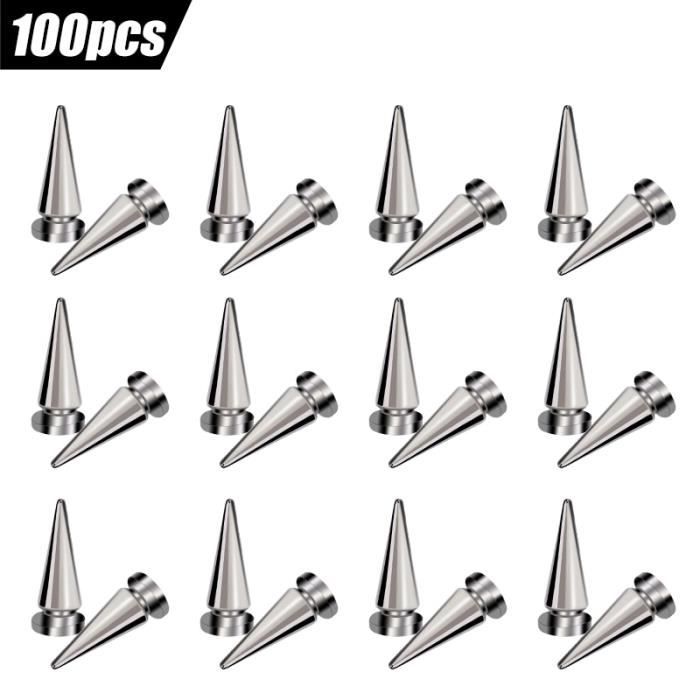 RIVET,silver--Rivets Punk pour vêtements, 100 pièces, goujons et ...