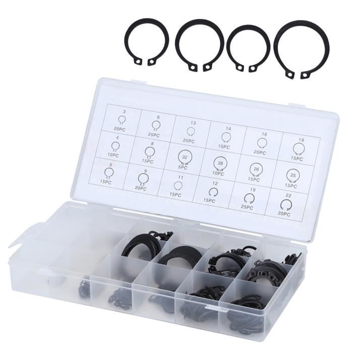 Kit de clips E 300Pcs E Clip Snap Circlip Kit Assortiment de Retenue ...