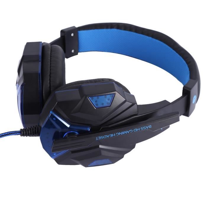 Casque PC Casque de jeu stéréo avec micro Casques filaires avec casque ...