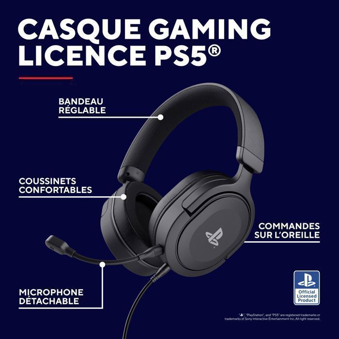 Trust Gaming GXT 498 Forta Casque Gaming PS5 / PS4, Licence Officielle ...