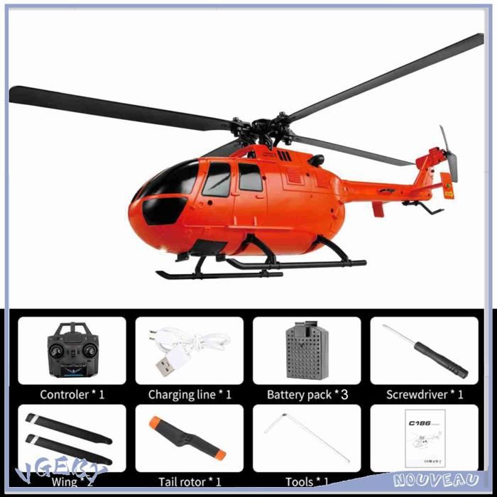 VGEBY drone pour enfants Hélicoptère RC Drone RC à Hélice Unique sans ...
