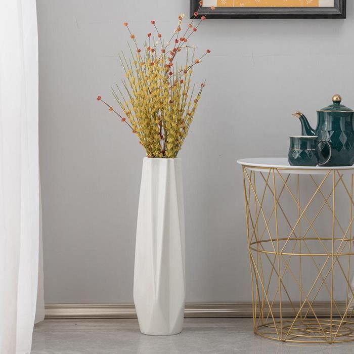 FABLCRREW Vase de sol à rayures blanches simples, vase décoré à la main ...